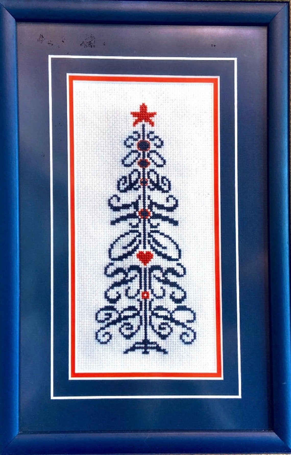 Custom Family Christmas Name Trees: Cross Stitch Personalized - Etsy