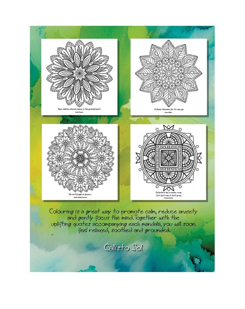 Mindfulness Mandala Coloring Book: 50 Hand-drawn Designs, Uplifting ...