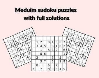 Sudoku Large Print Printable - Etsy