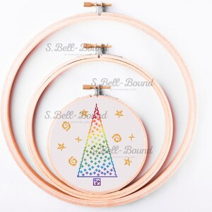 Mini Cross Stitch Patterns - Rainbow Trees, 6 Cross Stitch Patterns PDF ...
