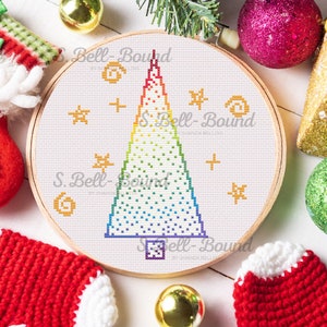 Mini Cross Stitch Patterns - Rainbow Trees, 6 Cross Stitch Patterns PDF ...