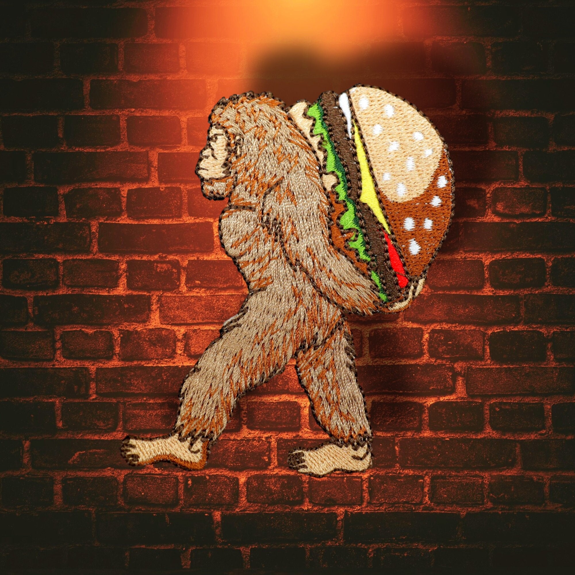 BIGFOOT BURGER Iron on Patch thepatchalley - Etsy