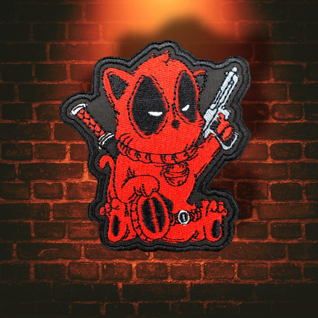 DEADPOOL KITTY Iron on Patch thepatchalley - Etsy