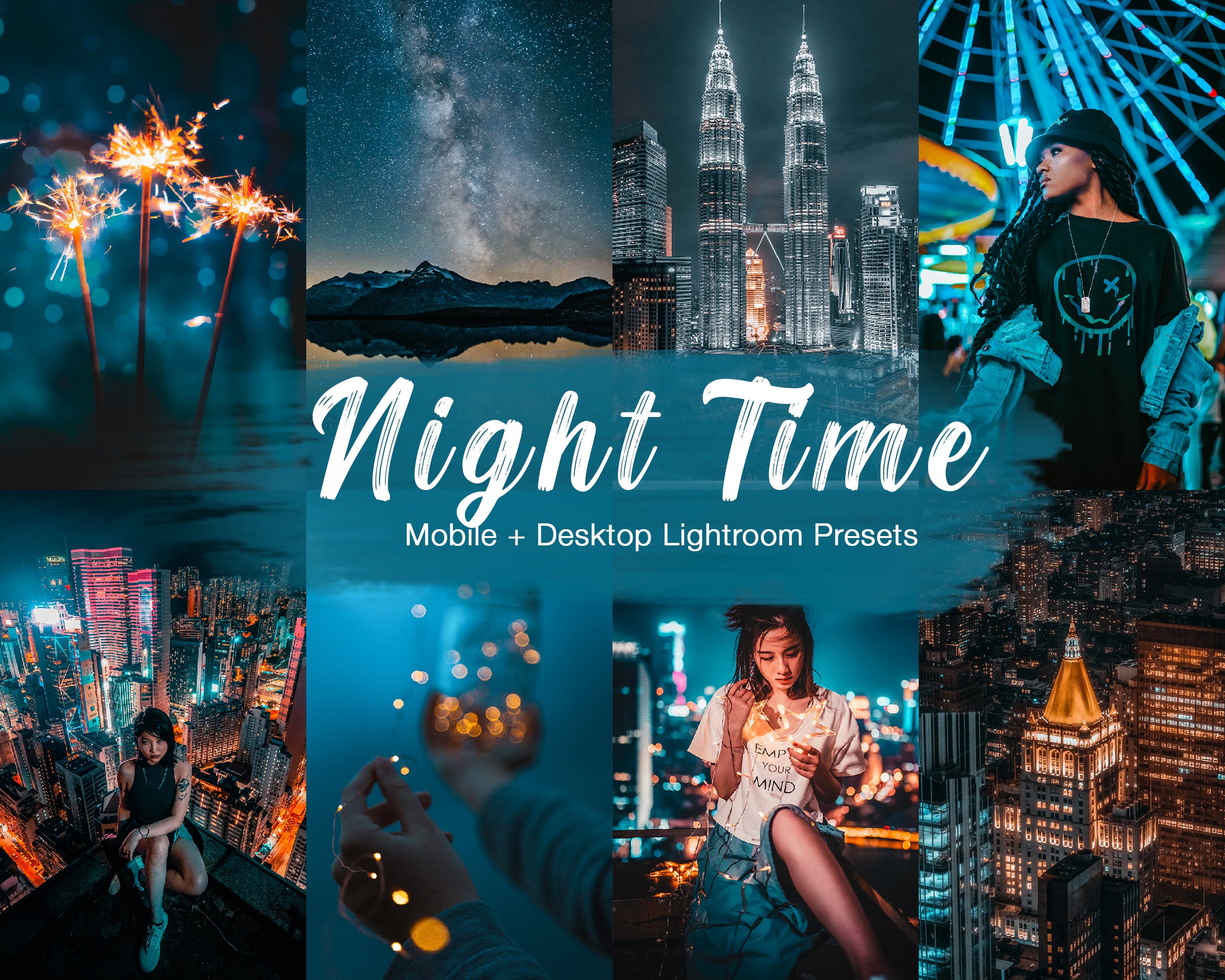 5 Night Time Lightroom Presets, Mobile and Desktop, Instagram ...