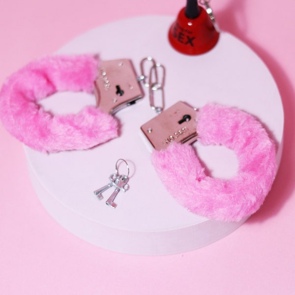 Pink Fuzzy Handcuffs - Etsy