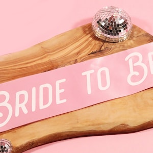 Retro Bride to Be Sash / Bridal Party Pink Bride Sash / Bachelorette ...