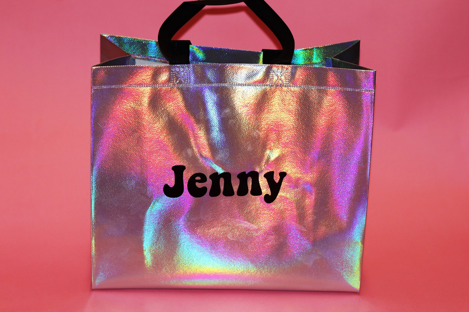 Retro Holographic Tote Gift Bag Personalized / 70s 80s Disco - Etsy