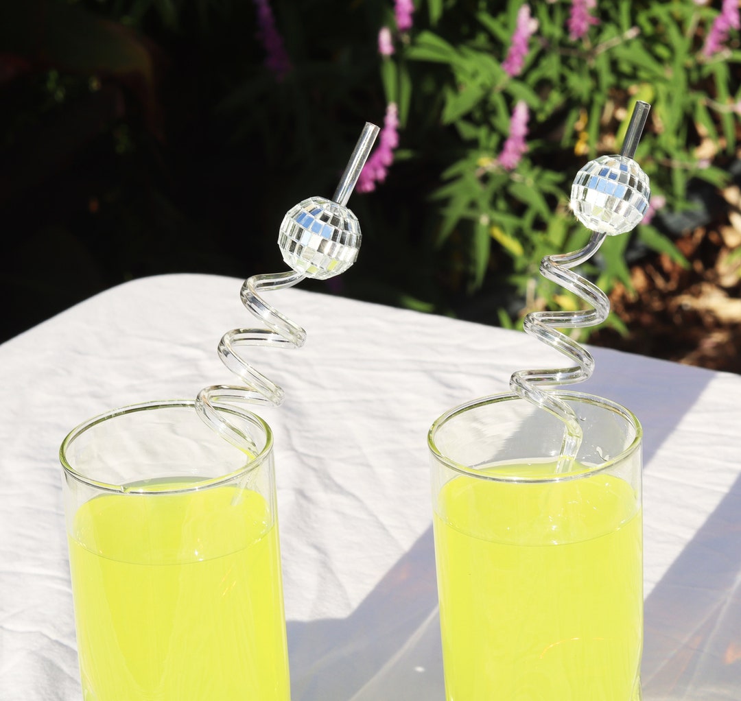 Swirly Disco Ball Party Straws - 5 Pack / Bachelorette Last Disco ...