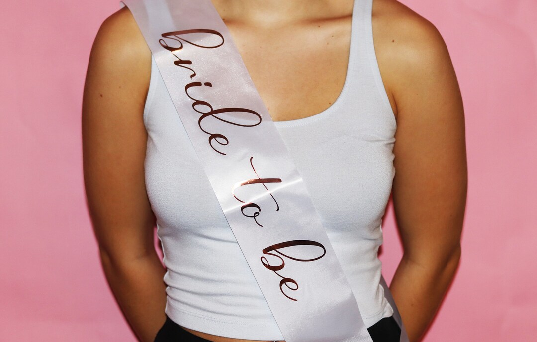 Fancy Bride to Be Sash Cursive Font Holographic Rose Gold - Etsy