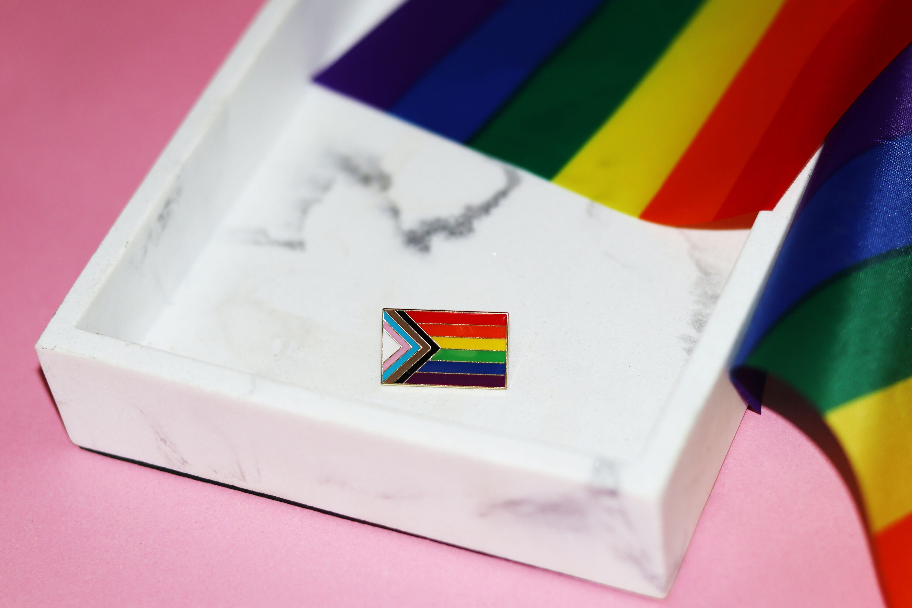 Show Your Pride Flag Pin / Progress LGBTQ Pride Flag / Enamel - Etsy