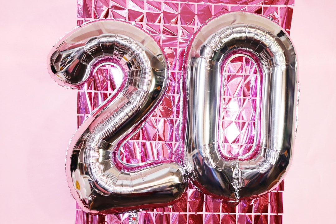 XL '20' Party Balloons / 20th Birthday Party Celebration Decorations ...