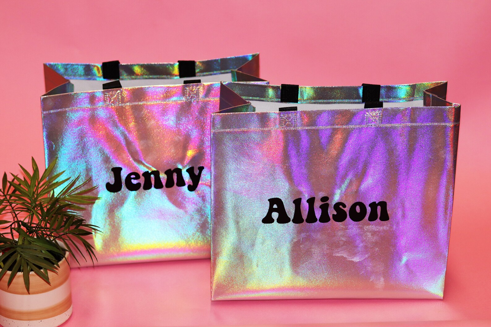 Retro Holographic Tote Gift Bag Personalized / 70s 80s Disco - Etsy
