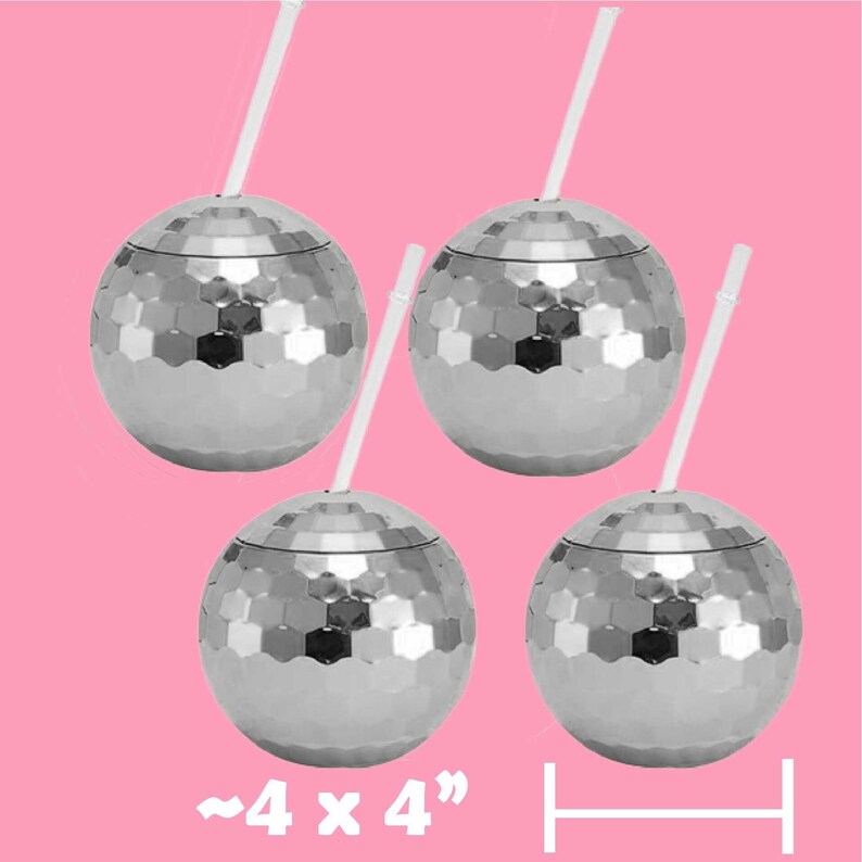 Retro Disco Ball Drink Cups Bundle / Disco Dance Beach Pool Party Cute ...