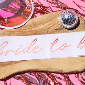 Rose Gold Bride to Be Bachelorette Party Sash / Chic Cursive Bridal ...