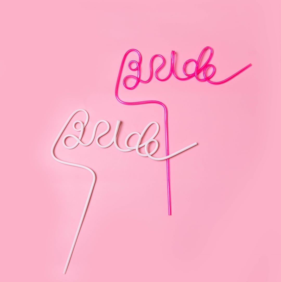 Bride Bachelorette Party Straws / Bridal Party Custom Straws / Cute ...
