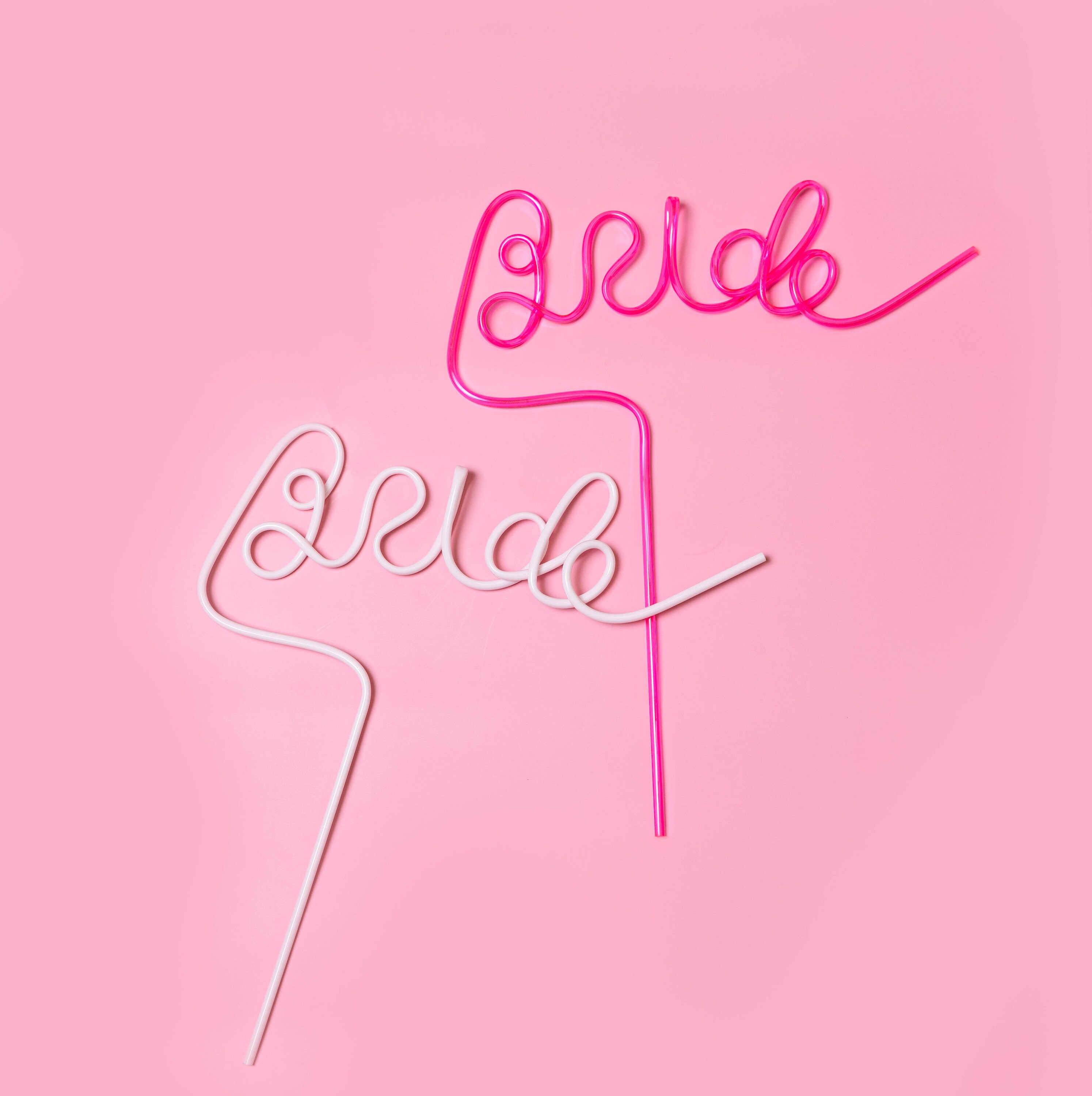 Bride Bachelorette Party Straws / Bridal Party Custom Straws / Cute ...