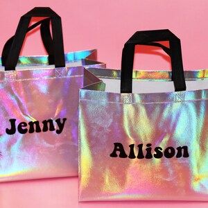 Retro Holographic Tote Gift Bag Personalized / 70s 80s Disco - Etsy