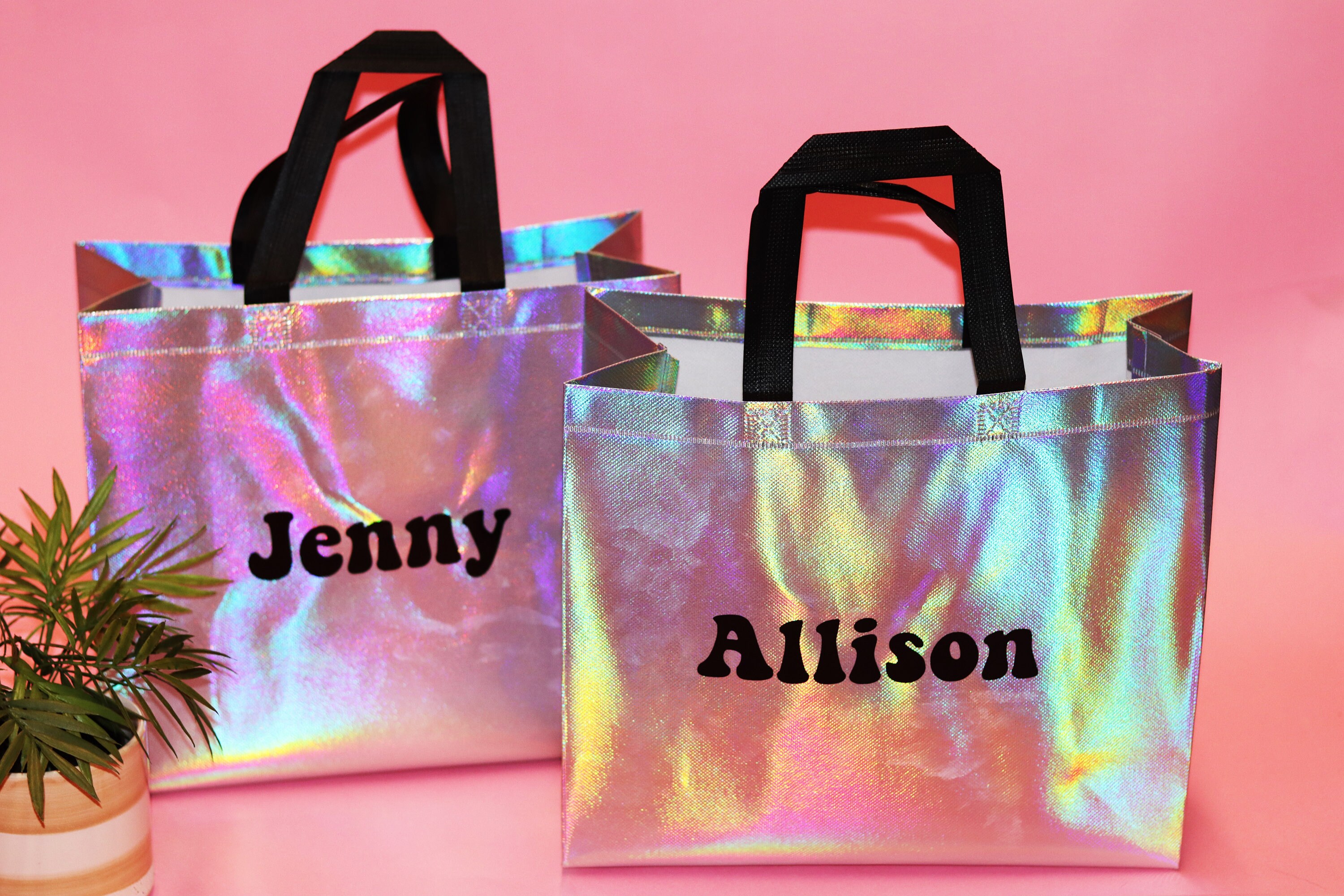 Retro Holographic Tote Gift Bag Personalized / 70s 80s Disco - Etsy