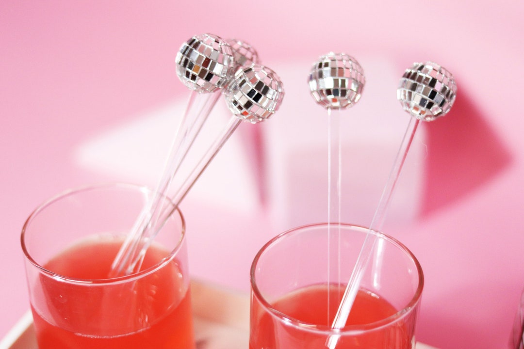 Disco Ball Drink Stirrer Sticks 6 Pack / Groovy Drink Swizzle - Etsy