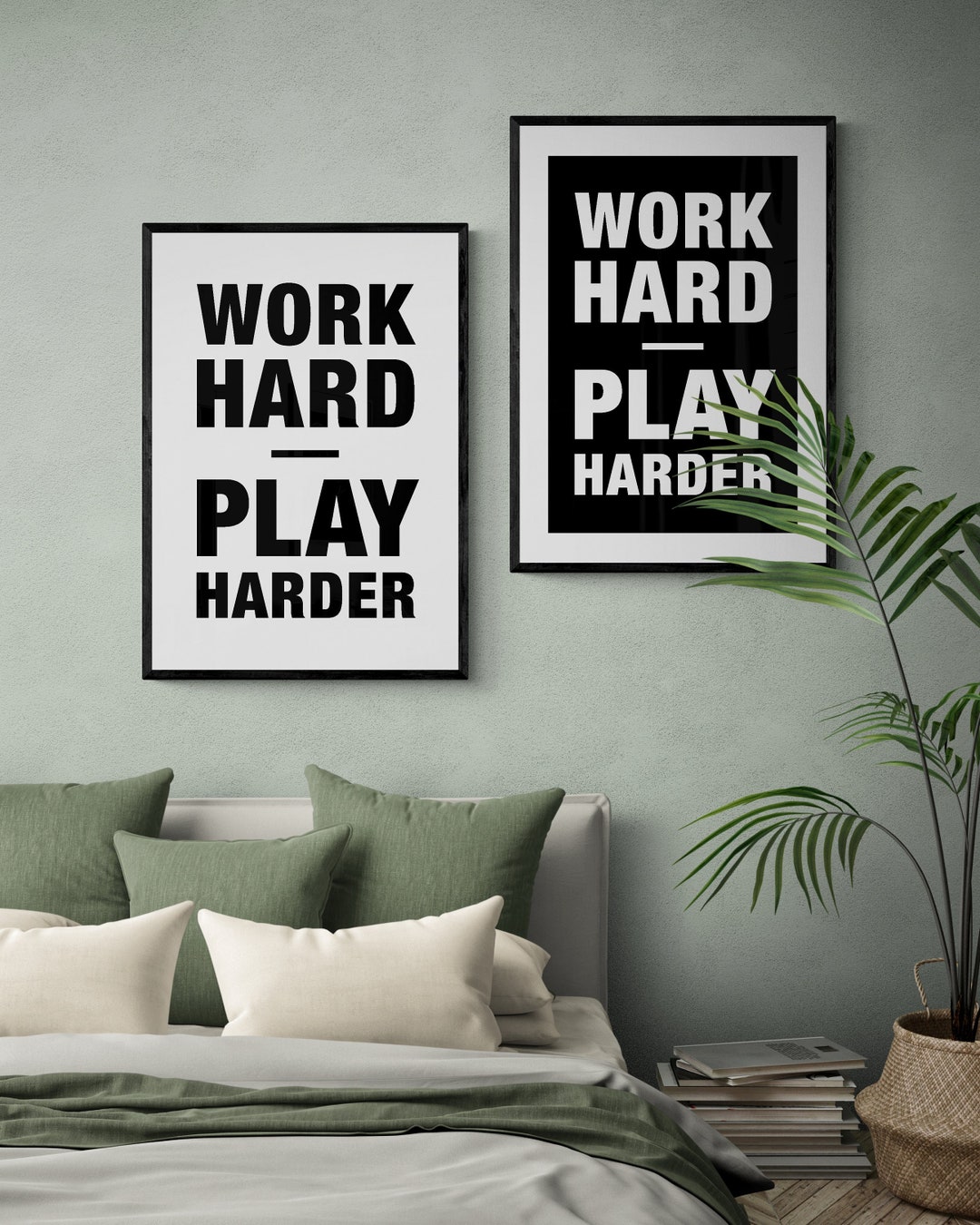 Work Hard Play Harder | Wall Art Print | Novelty Print | Gift for Home ...