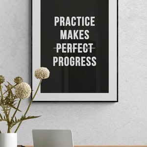 Instant Download Practice Makes Progress Wall Art Print for the Home ...