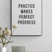 Instant Download Practice Makes Progress Wall Art Print for the Home ...