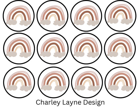 Editable Boho Cupcake Toppers DIGITAL DOWNLOAD Rainbow - Etsy
