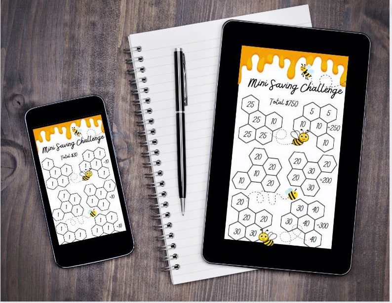 A6 Bee Saving Challenge, Printable Money Tracker, Budget Binder Bundle ...