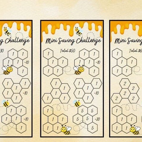 A6 Bee Saving Challenge, Printable Money Tracker, Budget Binder Bundle ...