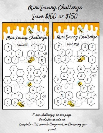 A6 Bee Saving Challenge, Printable Money Tracker, Budget Binder Bundle ...