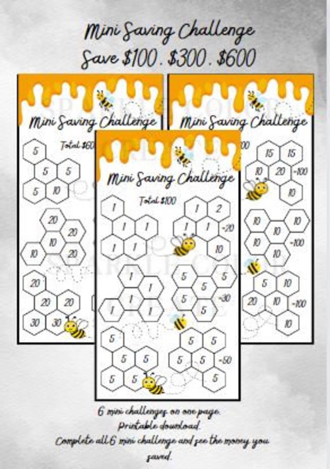 A6 Bee Saving Challenge, Printable Money Tracker, Budget Binder Bundle ...