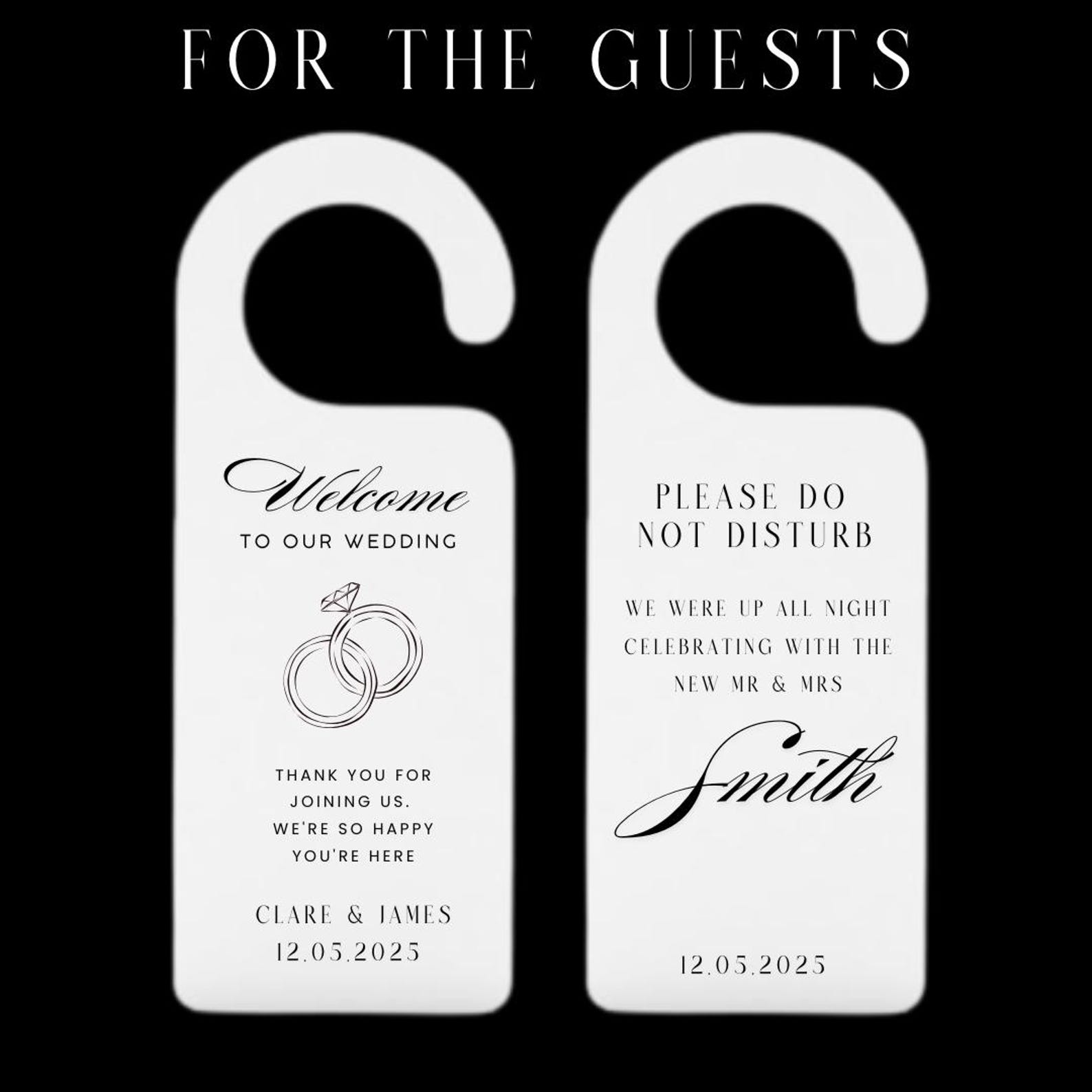 Printable Door Hanger for Wedding, Do Not Disturb Sign Door Hanger for ...