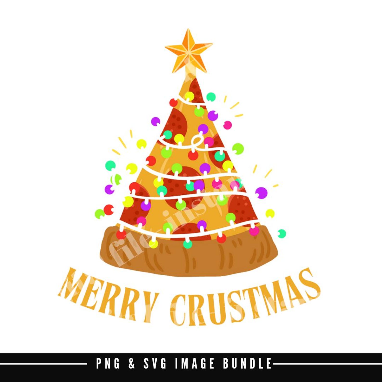 Merry Crustmas Pizza SVG and PNG | Funny Christmas Design | Holiday ...