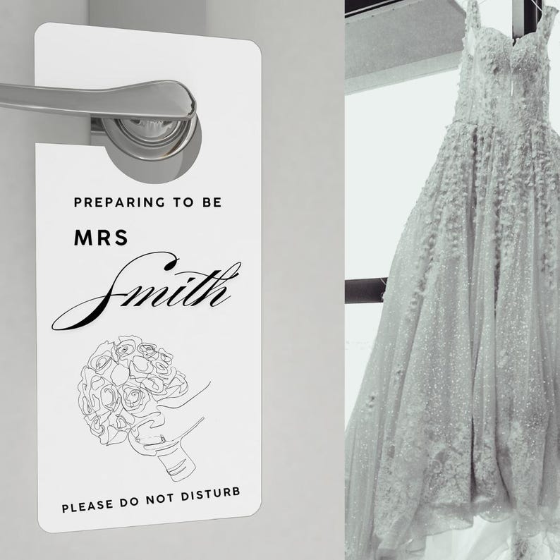 Printable Door Hanger for Wedding, Do Not Disturb Sign Door Hanger for ...
