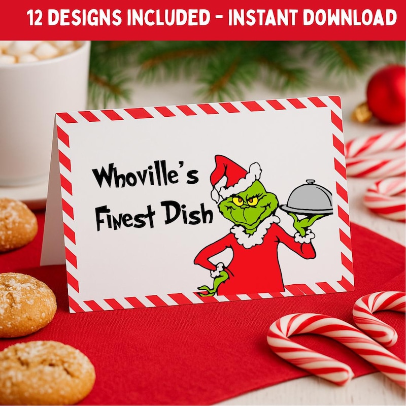 Grinch Labels - Etsy