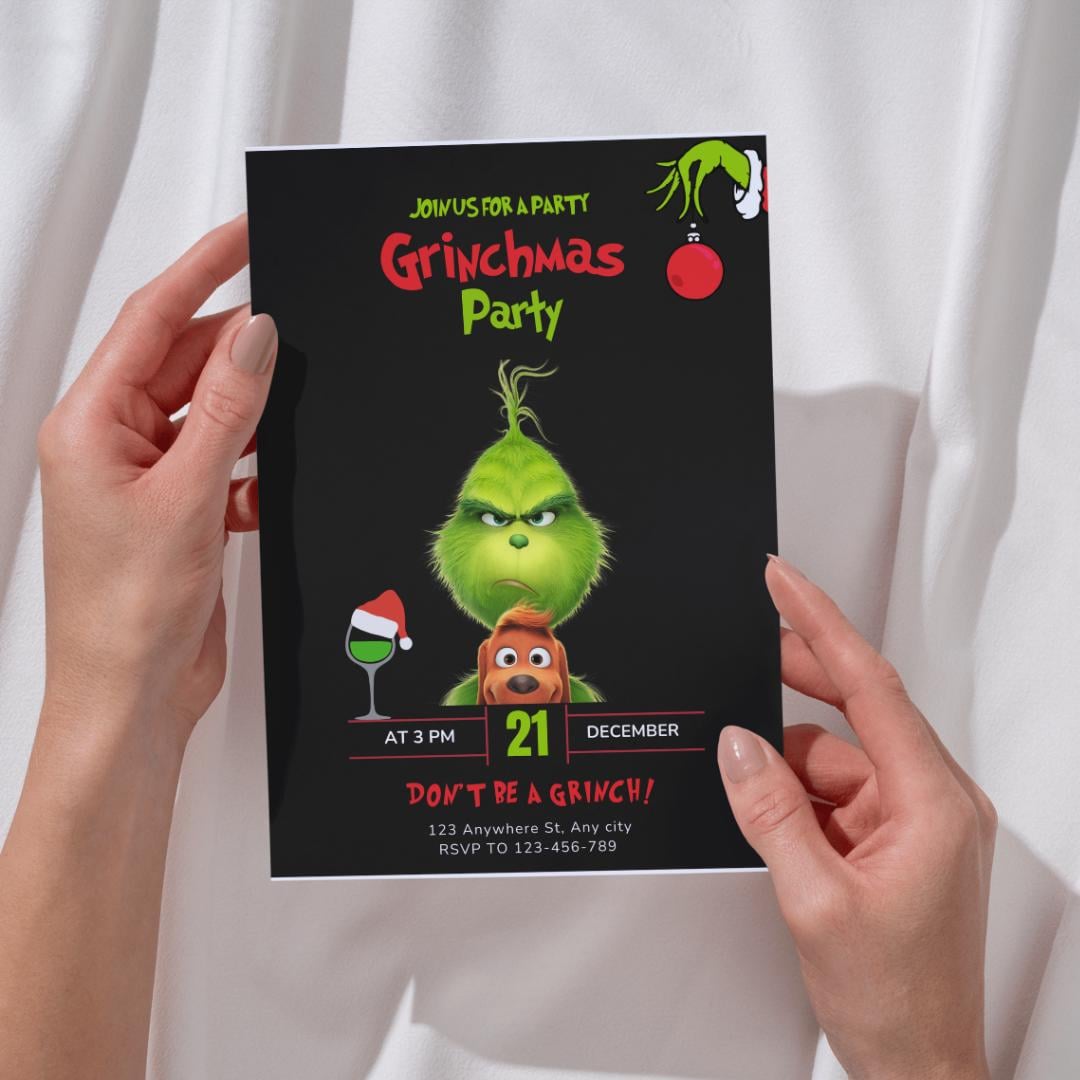Grinchmas Invitation Instant Download | Editable | Printable ...