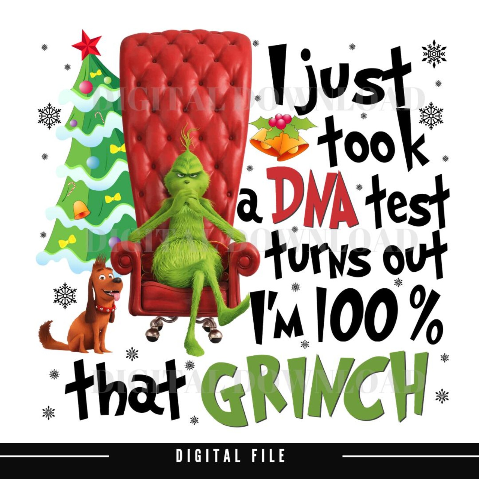 Grinch Dna Test Png, Sublimation Designs, Retro Christmas Png, the ...