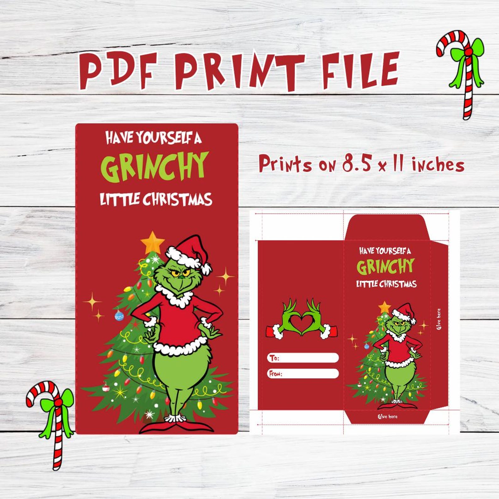 Grinch Money Holder Template | Instant Download | Christmas Gift ...
