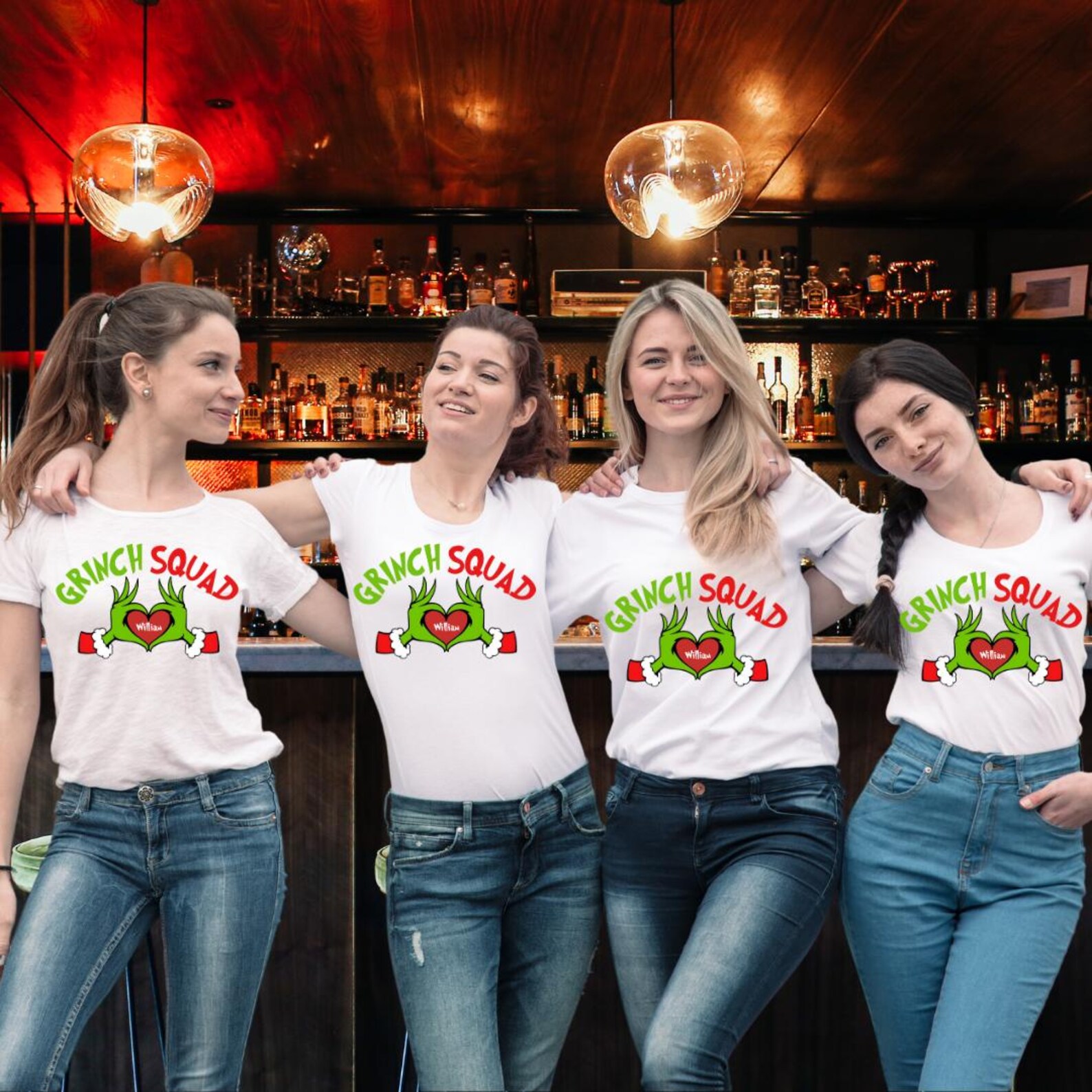 Grinch Squad Personalized Digital Design | Christmas Matching Tshirt ...