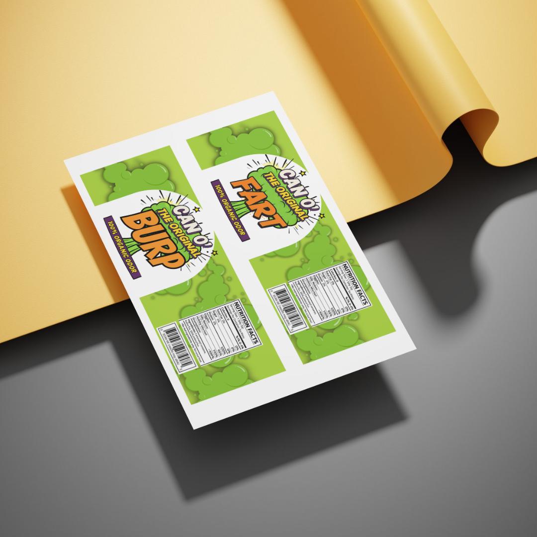 Fart & Burp Printable Label | Funny Gag Gift - Etsy