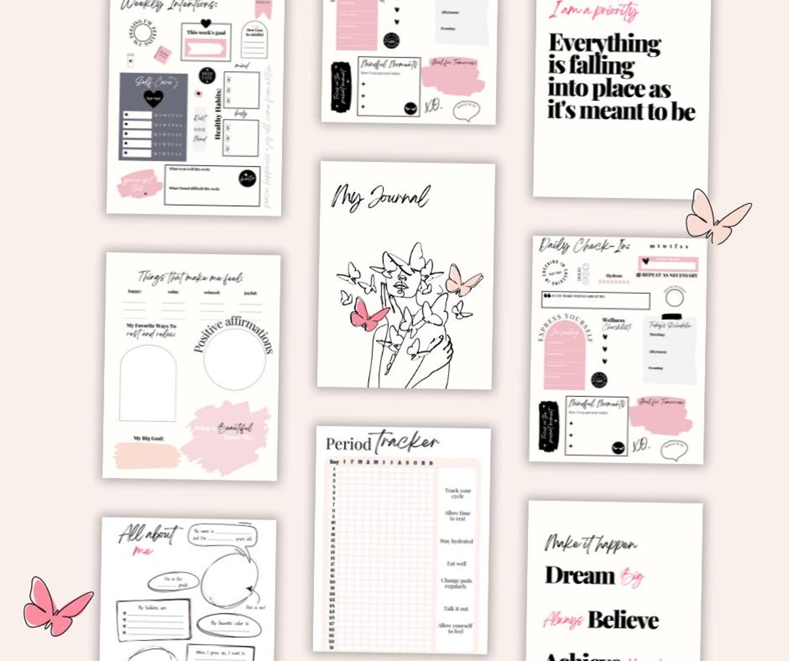 Printable Teen Girl Journal | Self-care & Affirmations | Inspirational ...