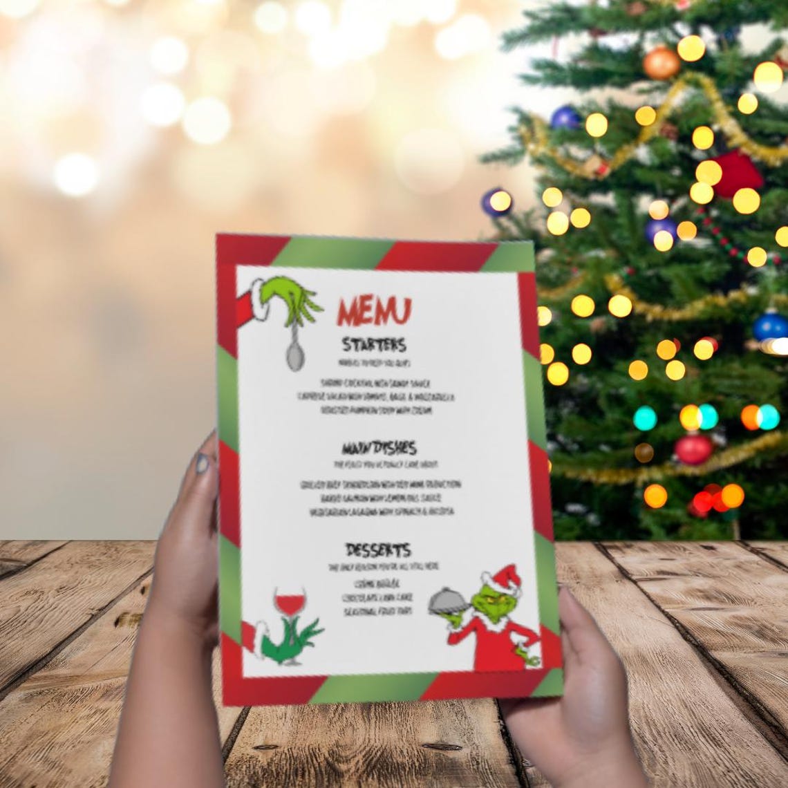 Grinch Christmas Menu Set | Food & Drinks Menu Printable - Etsy