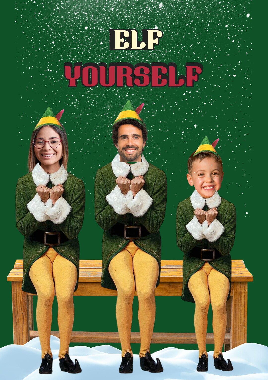 Personalized Elf Yourself Christmas Card: Custom Holiday Print (digital ...