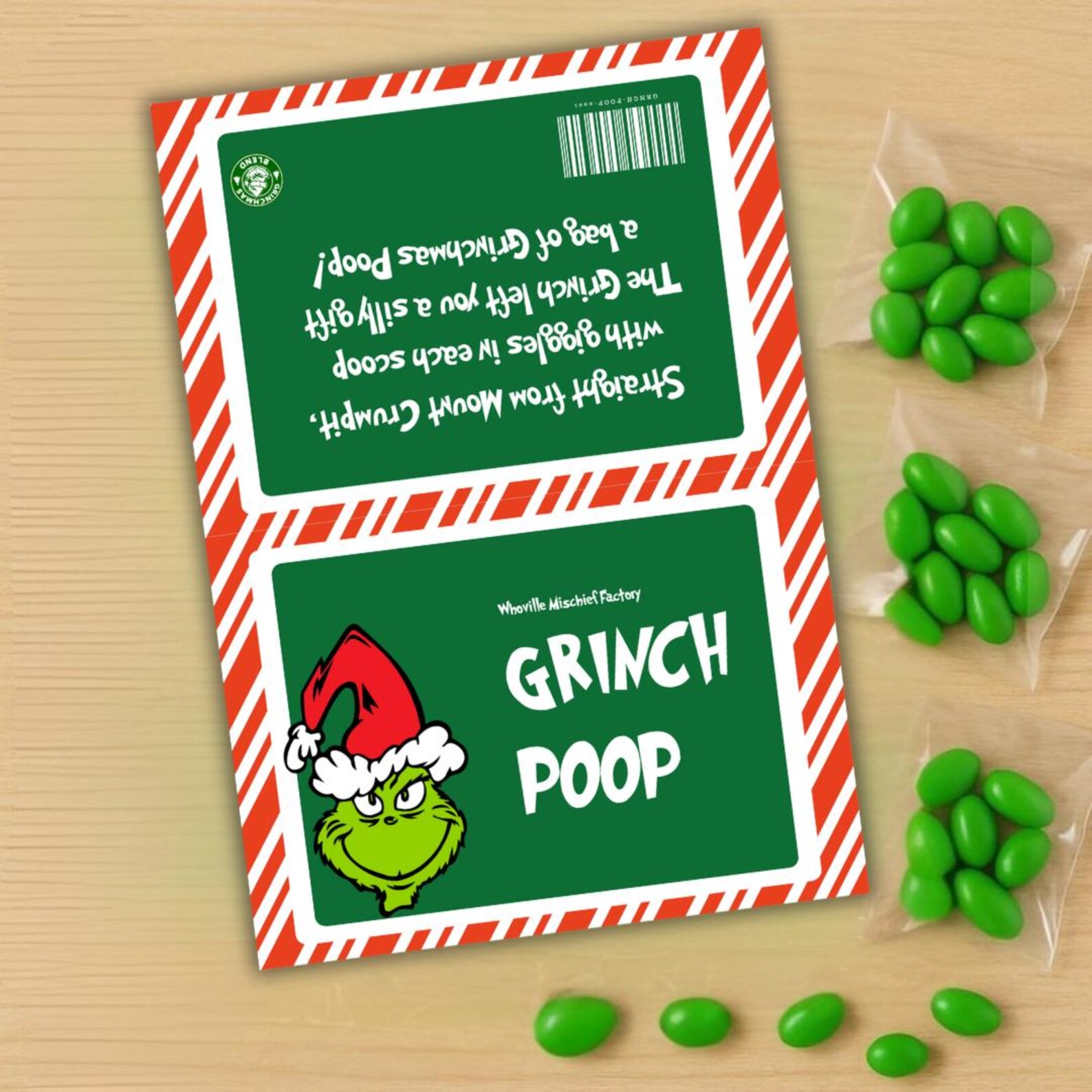 Grinch Poop Set Printable Treat Bag Topper Label | Funny Christmas ...