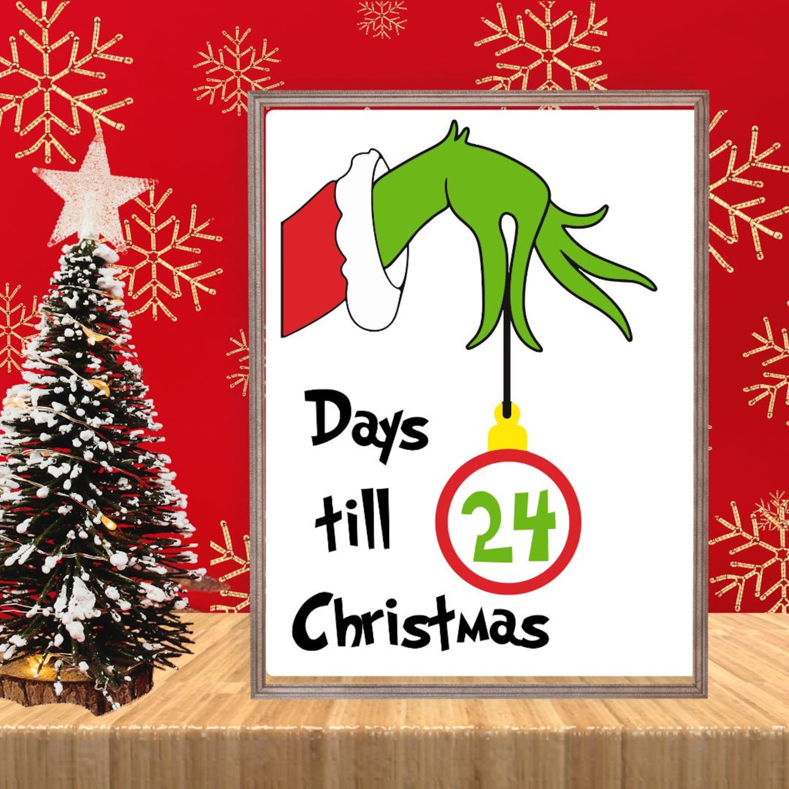 Grinch Countdown Christmas SVG PNG JPEG Printable Christmas Countdown ...