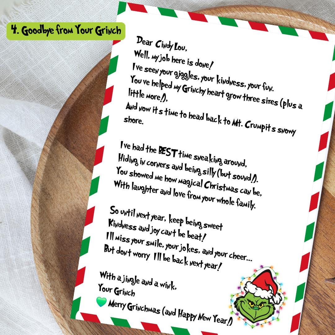 Editable Grinchmas Letters: Funny Christmas Notes From the Grinch ...