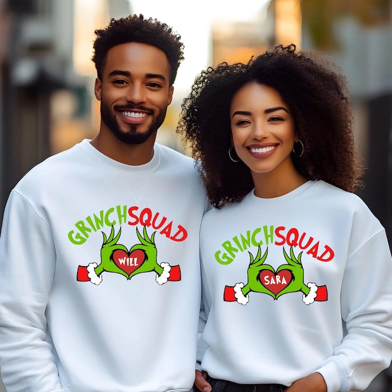 Grinch Squad Personalized Digital Design | Christmas Matching Tshirt ...