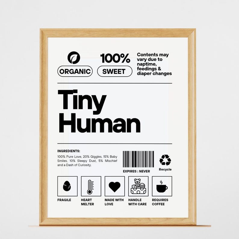 Funny Baby PNG: Tiny Human Label Design (digital Download) - Etsy
