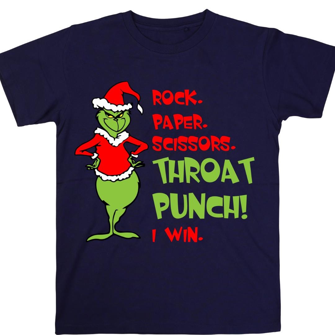 Grinch Rock Paper Scissors Throat Punch | Funny Christmas SVG & PNG ...