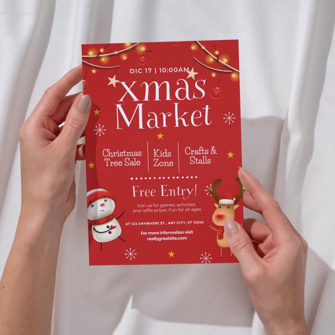 Modern Christmas Fair Flyer Template Editable, High-quality Design ...